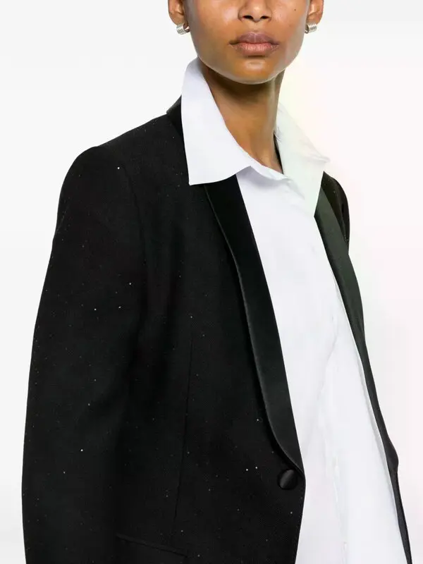 Santoni Sequin-embellished Shawl-lapel Blazer