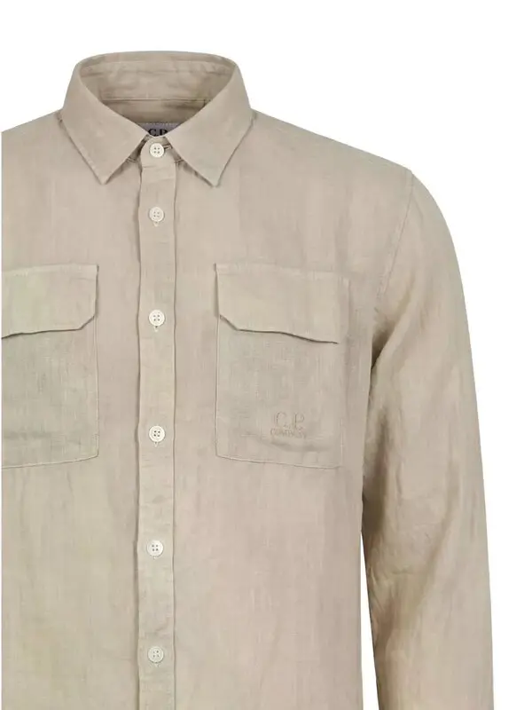 C.P. COMPANY Logo-embroidered Chest-pocket Shirt