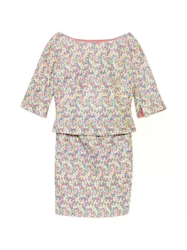 Versace Floral-embroidered Skirt Set