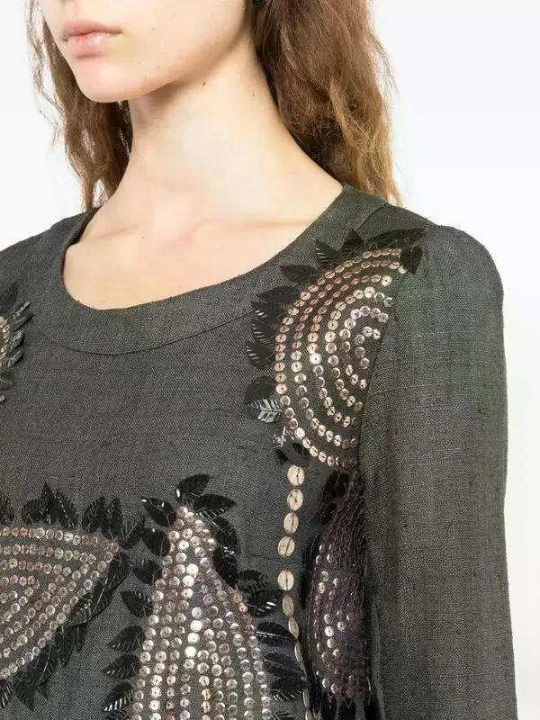 Chloé 2006 Embellished Leaf-motif Dress