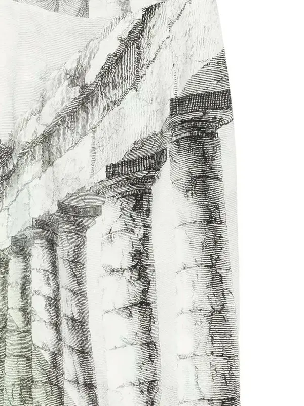 Dolce & Gabbana Greek Temple Print Midi Dress