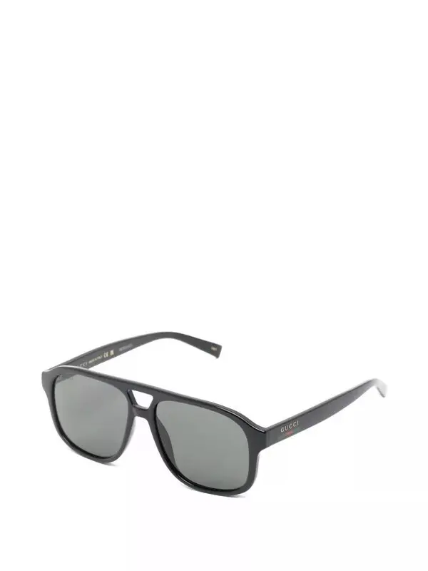 Gucci Double-bridge Pilot-frame Sunglasses - Black