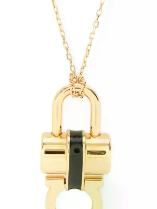 FERRAGAMO Gancini Padlock Necklace - Gold