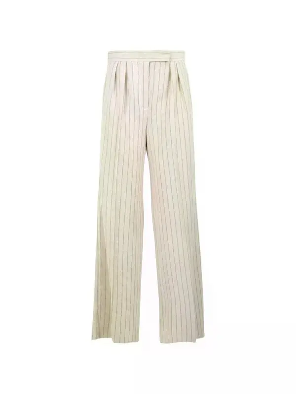 Max Mara Pinstripe Pleated Trousers - Neutrals