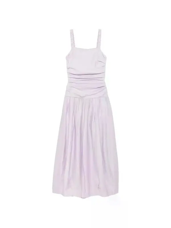TELA Ruched Tie-back Dress - Purple