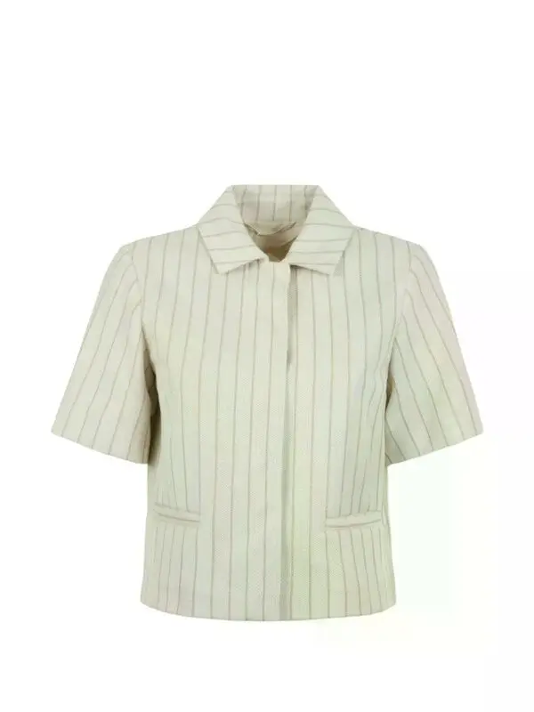 Max Mara Cropped Pinstriped Jacket - Neutrals