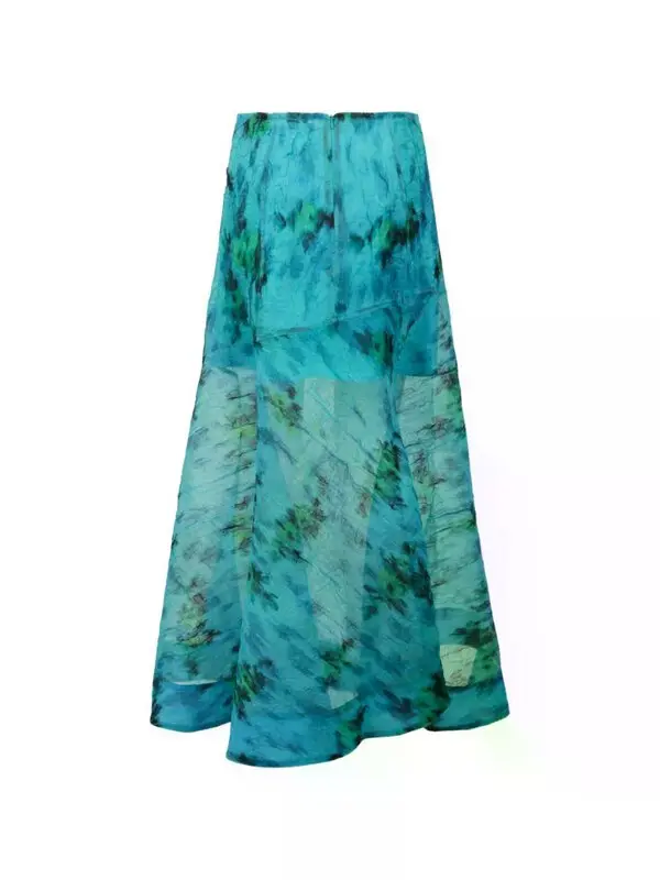 GANNI Abstract Pattern Organza Maxi Skirt