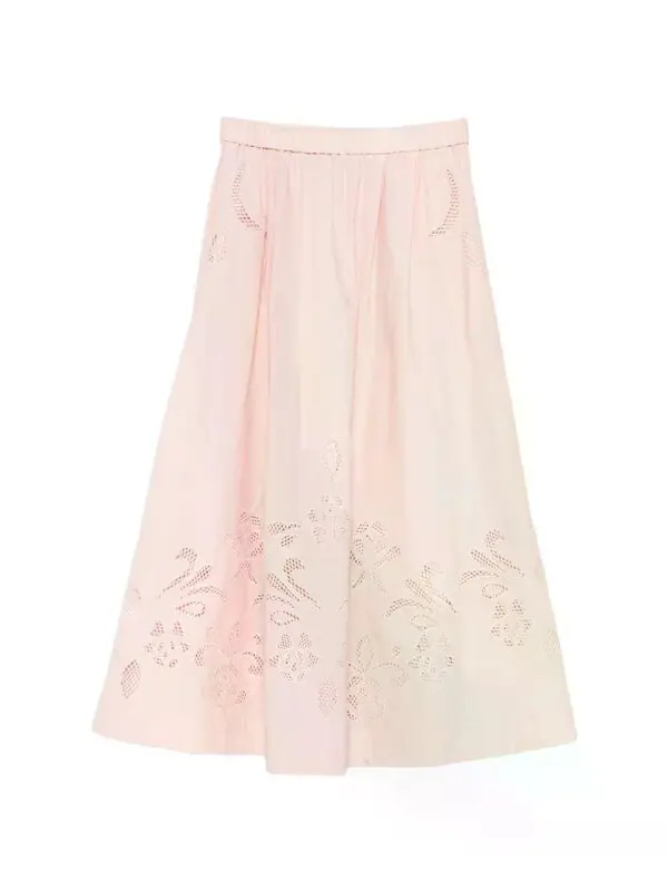 FORTE_FORTE Broderie Anglaise Cotton Midi Skirt - Pink