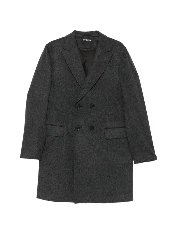 Zegna Double-breasted Coat - Grey