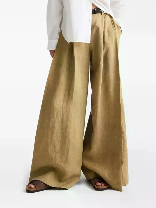 TWP Pleated Palazzo Pants - Neutrals