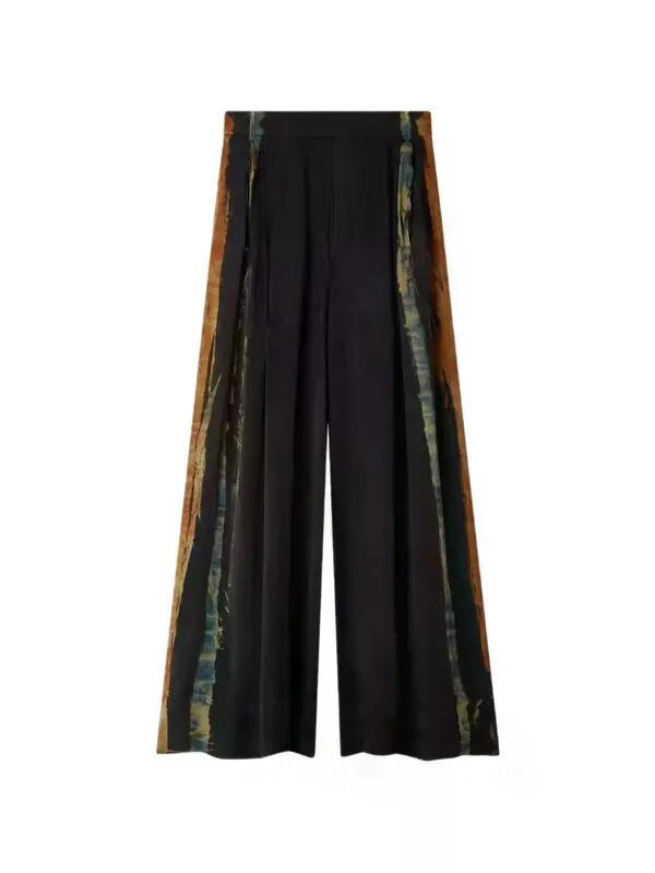MES DEMOISELLES Tie-dye Pleated Palazzo Pants - Black