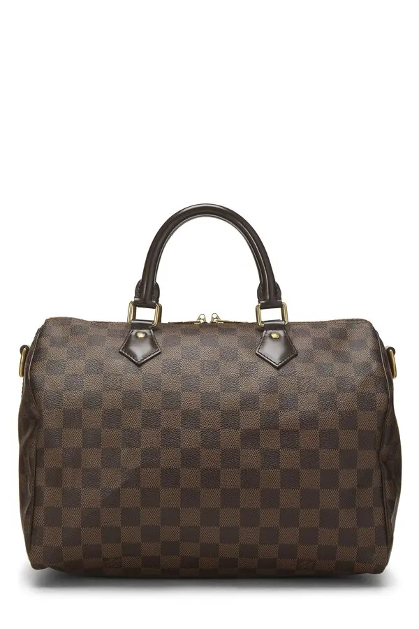 LOUIS VUITTON Damier Ebene Speedy Bandouliere Bag 30 - Brown