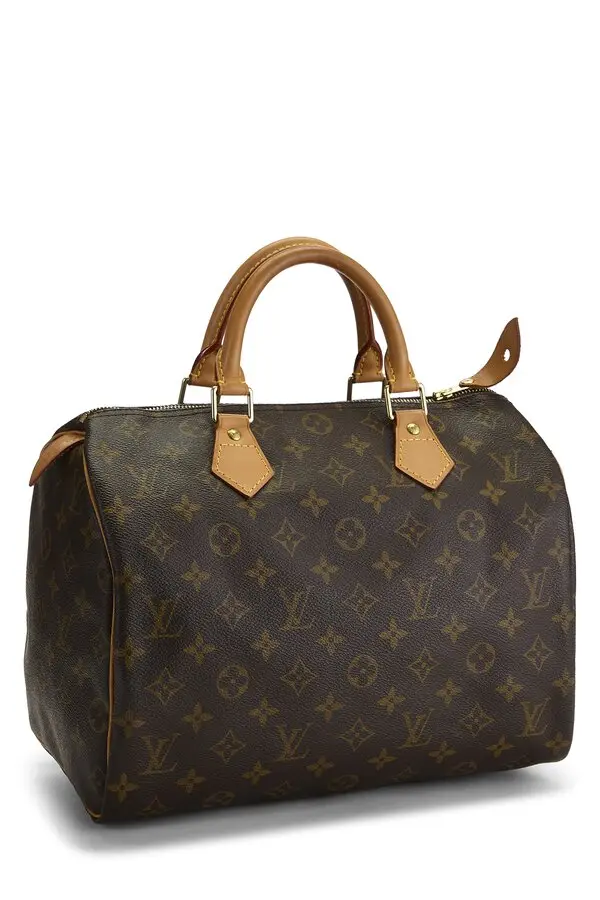 LOUIS VUITTON Monogram Speedy Top Handle Bag 30 - Brown
