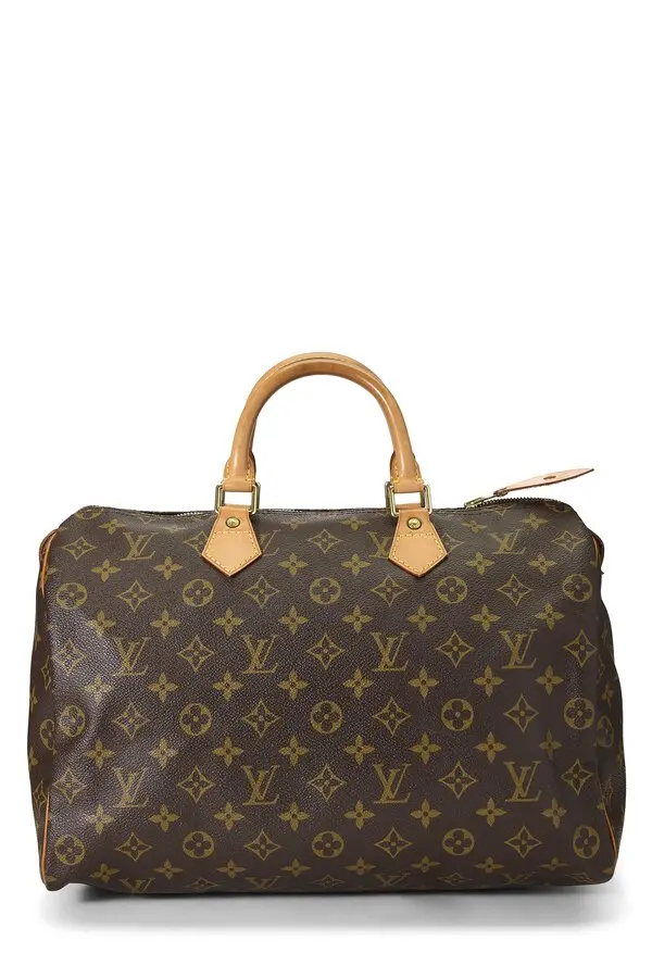 LOUIS VUITTON Monogram Speedy 35 Top Handle Bag - Brown