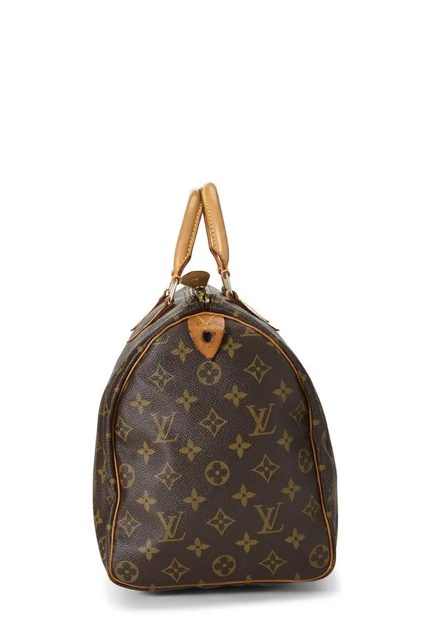 LOUIS VUITTON Monogram Speedy 35 Top Handle Bag - Brown