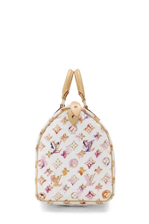 LOUIS VUITTON Richard Prince X Limited Edition Monogram Watercolor Speedy Top Handle Bag 35 - White