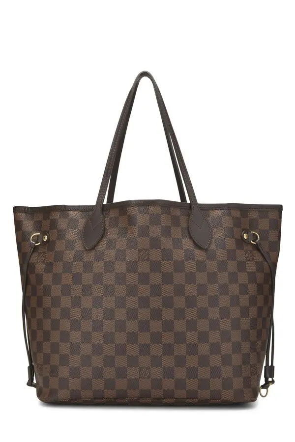 LOUIS VUITTON Damier Ebene Neverfull Tote - Brown