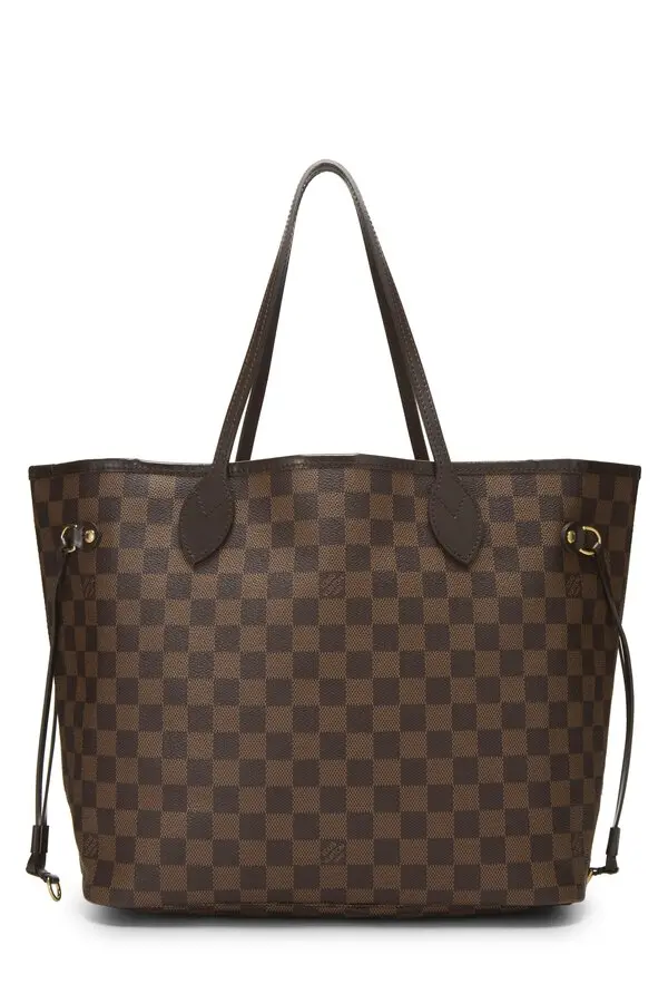 LOUIS VUITTON Damier Ebene Neverfull Tote - Brown