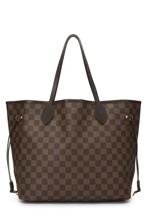 LOUIS VUITTON Damier Ebene Neverfull Tote - Brown