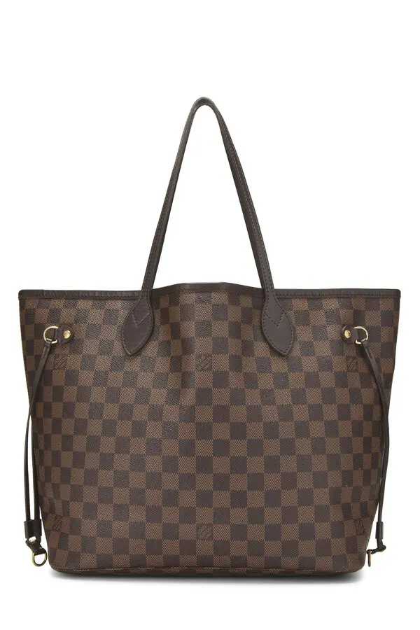 LOUIS VUITTON Damier Ebene Neverfull Tote - Brown