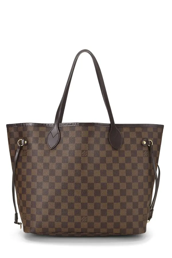 LOUIS VUITTON Damier Ebene Neverfull Tote Nm - Brown