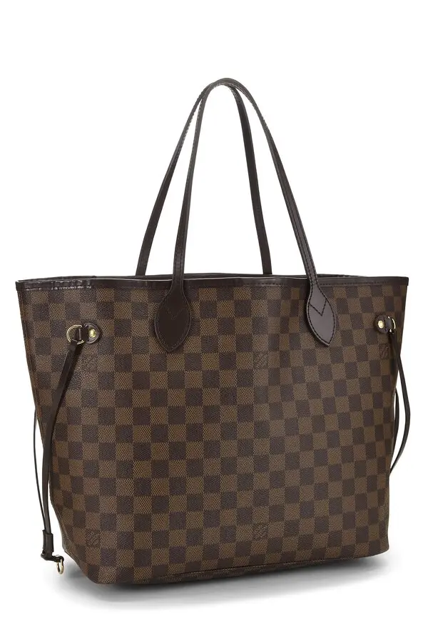 LOUIS VUITTON Damier Ebene Neverfull Tote Nm - Brown