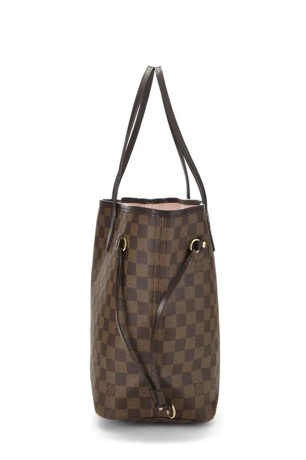 LOUIS VUITTON Damier Ebene Neverfull Tote Nm - Brown