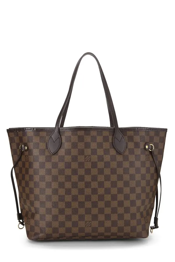 LOUIS VUITTON Damier Ebene Neverfull Tote Nm - Brown