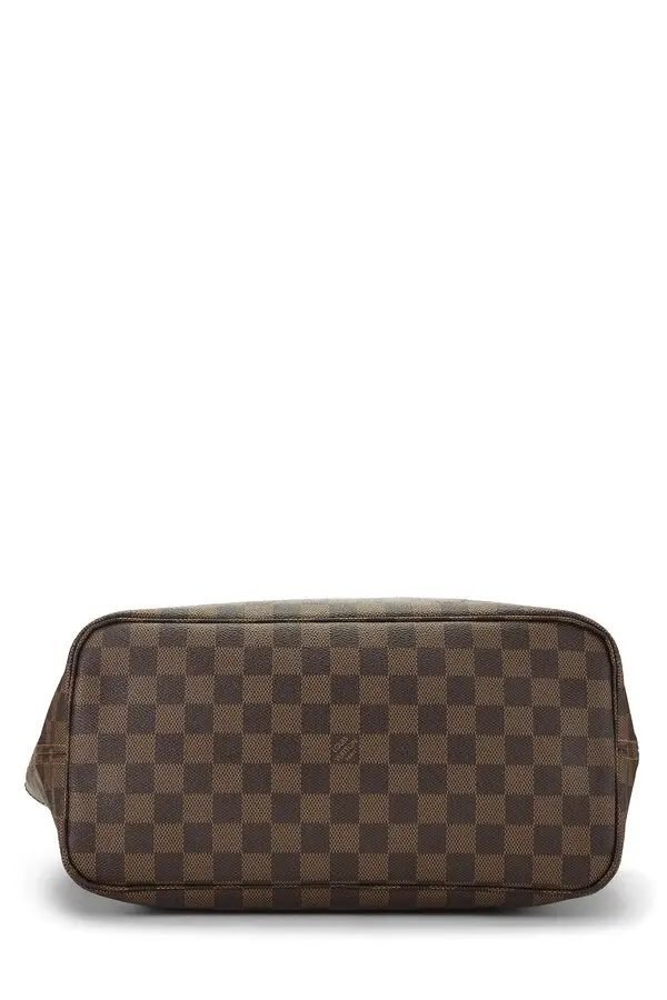 LOUIS VUITTON Damier Ebene Neverfull Tote Nm - Brown