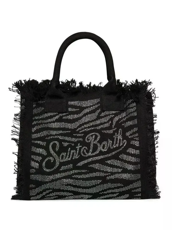 MC2 SAINT BARTH Zebra Print Embellished Tote Bag
