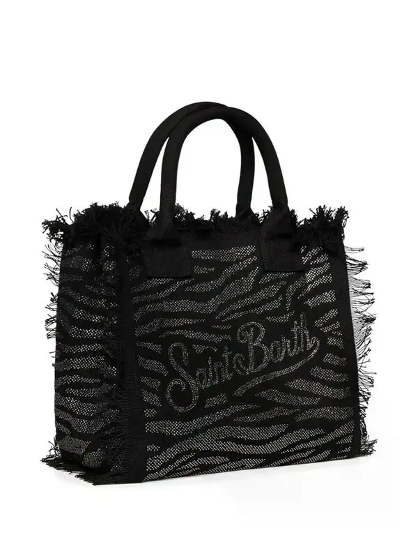 MC2 SAINT BARTH Zebra Print Embellished Tote Bag