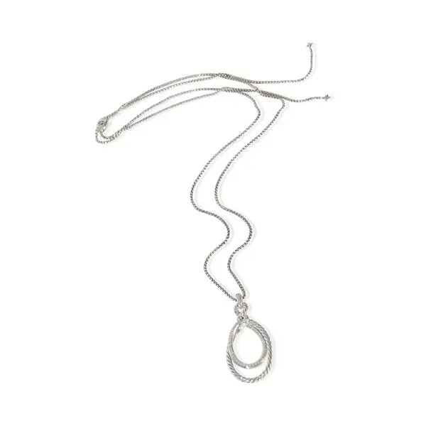 David Yurman Sterling Silver Diamond Continuance Pendant Necklace