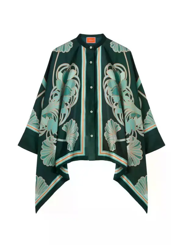 La DoubleJ Floral Print Silk Shirt - Green