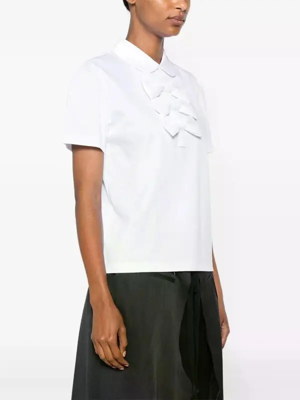Noir Kei Ninomiya Bow Embellished Peter Pan Collar T-shirt