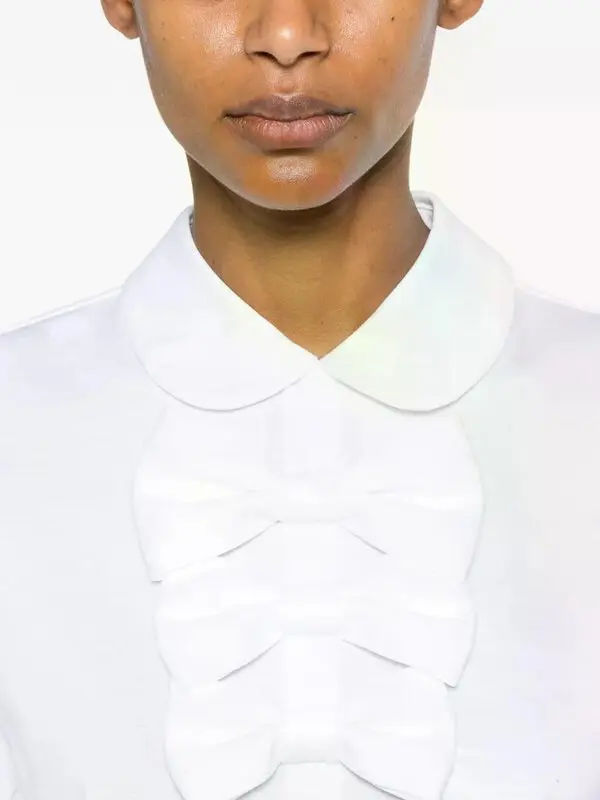 Noir Kei Ninomiya Bow Embellished Peter Pan Collar T-shirt