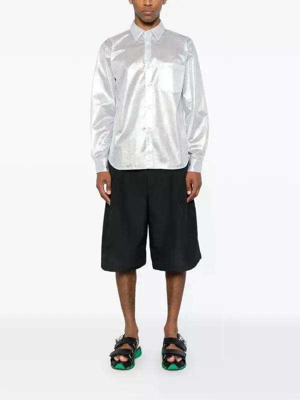 Comme Des Garçons Perforated-mesh Shirt - Silver