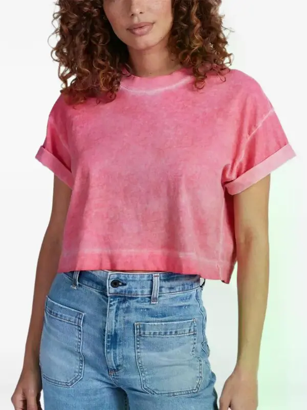 ASKK NY Acid Wash Rolled Cuff T-shirt - Pink