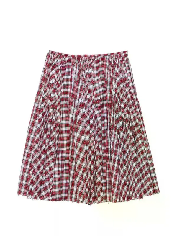 N°21 Check Pleated Skirt - Red