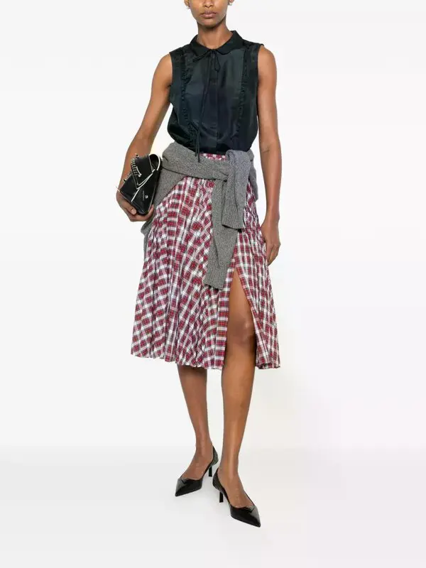 N°21 Ruffle-trimmed Sleeveless Shirt - Black