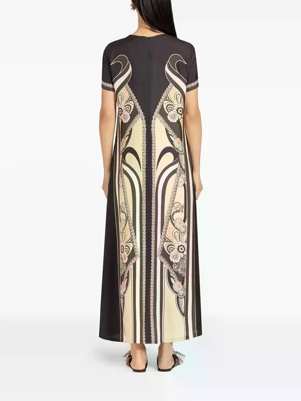 La DoubleJ Ambrosia Placed Pale Pink Silk Twill Swing Dress