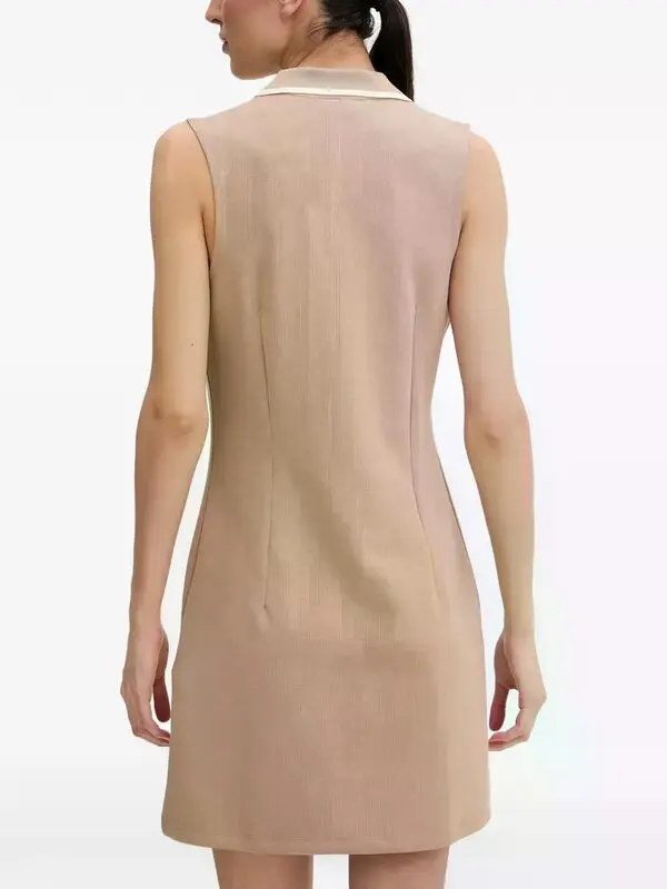 Guess Sleeveless Polo-collar Mini Dress - Neutrals