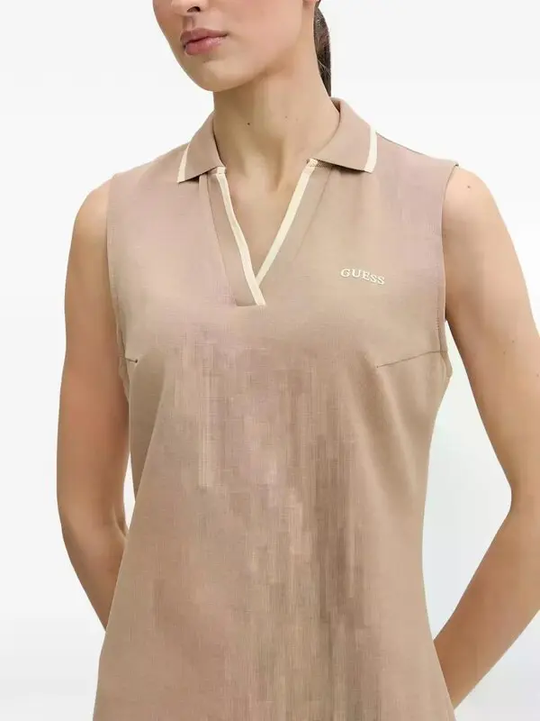Guess Sleeveless Polo-collar Mini Dress