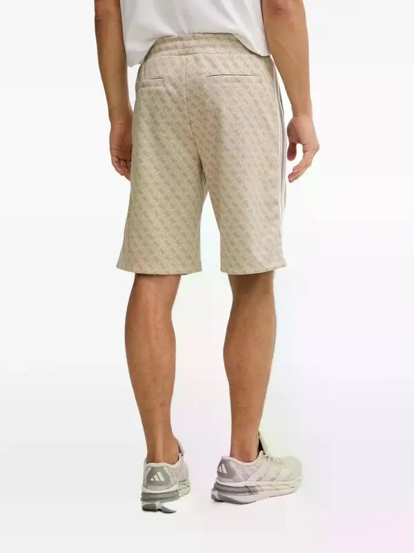 Guess Monogram Print Side Stripe Shorts
