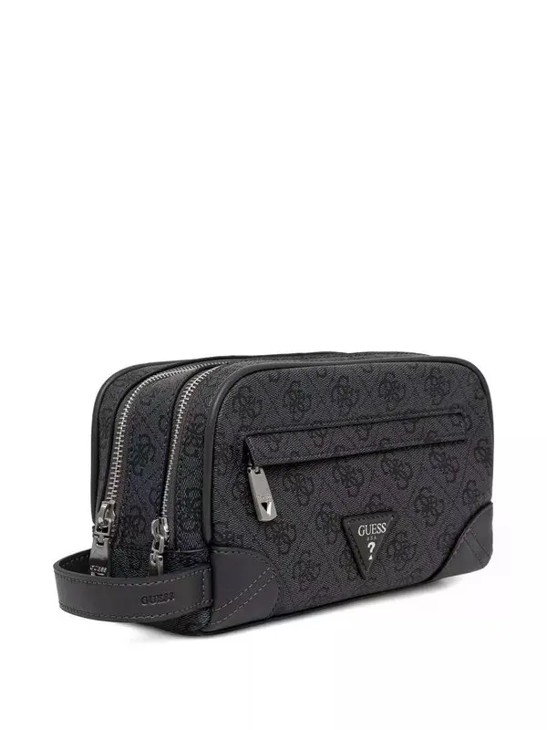 Guess Monogram Print Wash Bag - Black