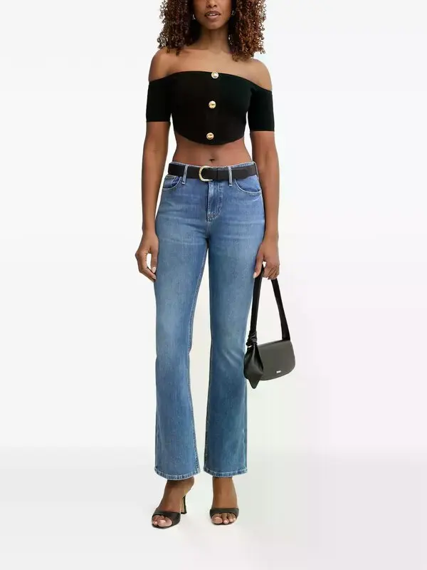 Guess Logo Plaque Flared Jeans