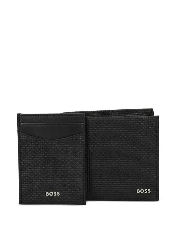 BOSS Woven-effect Leather Wallet