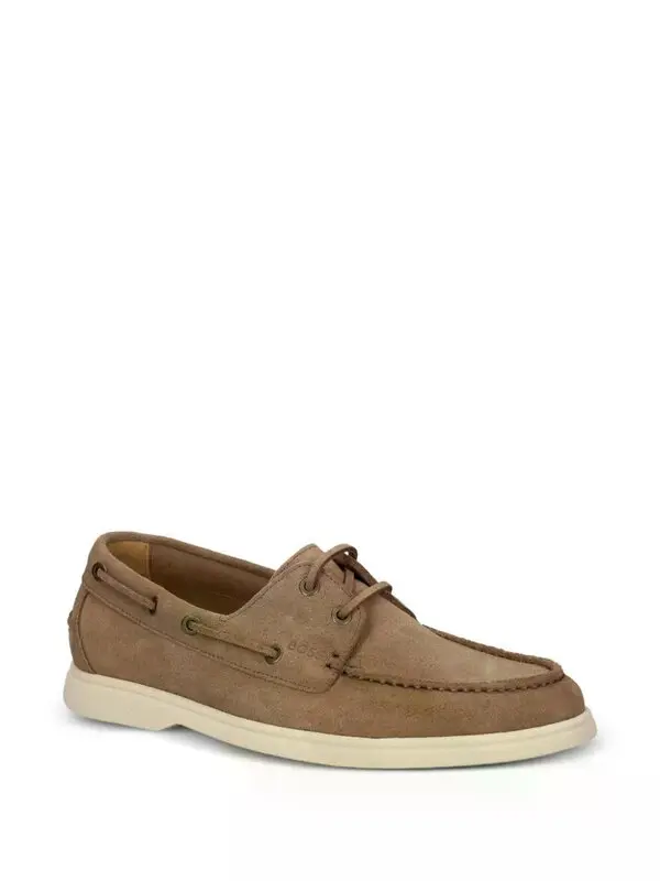 BOSS Suede Lace-up Boat Shoes