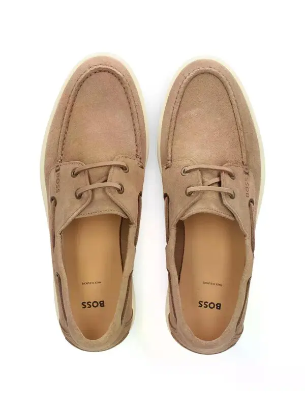 BOSS Suede Lace-up Boat Shoes