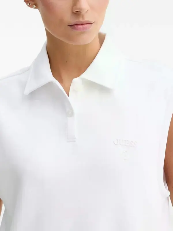 Guess Sleeveless Polo Shirt With Drawstring Hem