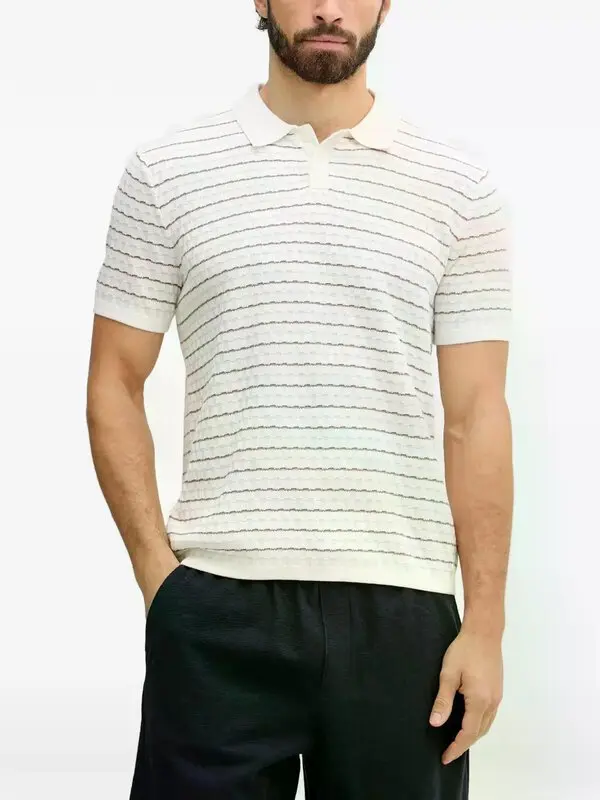 Guess Striped Polo Shirt - White